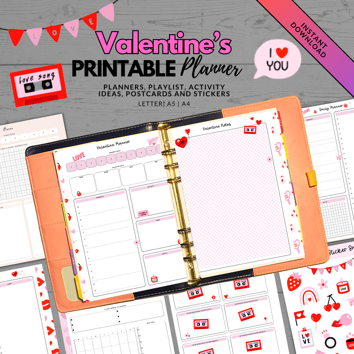 Printable Valentine's Day Planner, Activities for Valentine's Day, Val ...