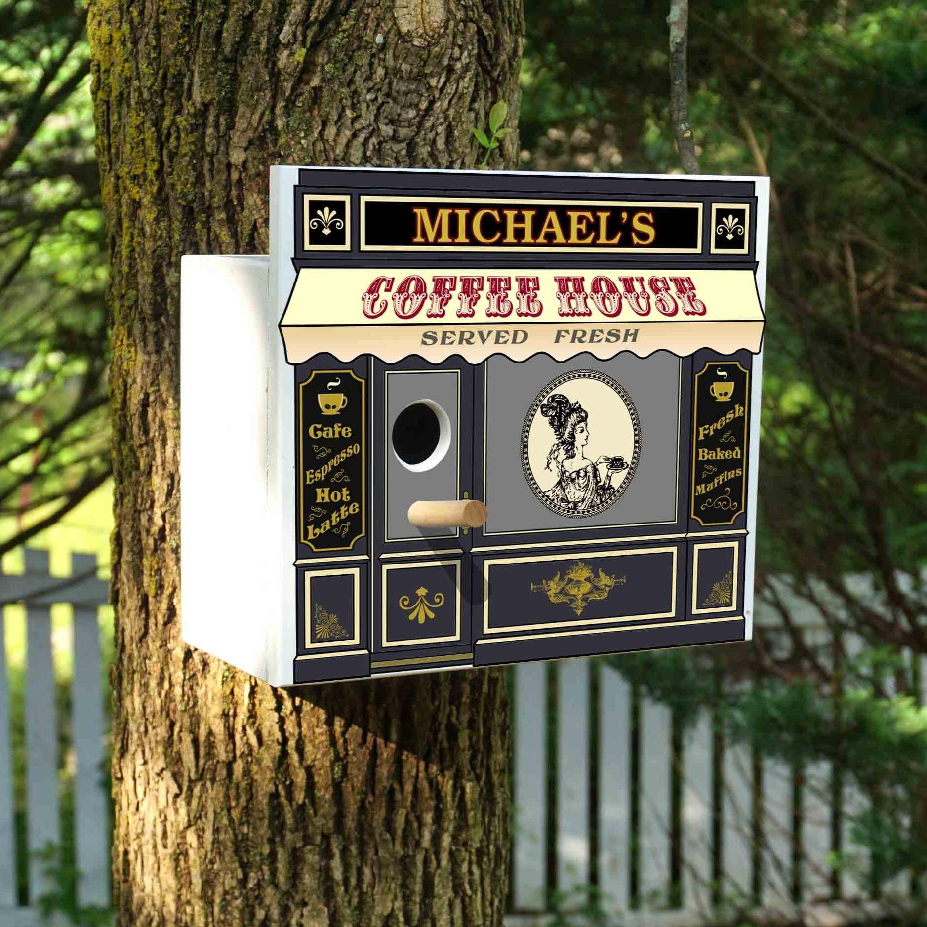 Personalized Birdhouse Coffee Shop Nesting Boxes – Wine Wicks & Gifts