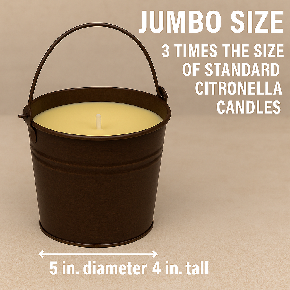 22oz Jumbo Outdoor Citronella Bucket Candle with Handle (Dark Brown ...