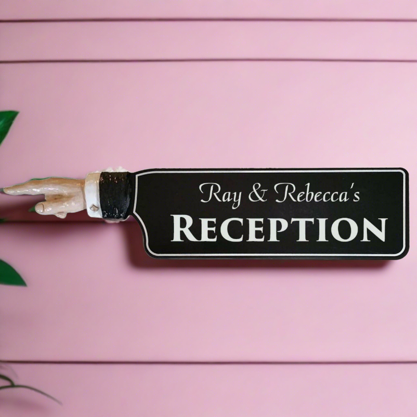 Personalized Wedding Reception Directional Hand Sign Pointer – Wine ...