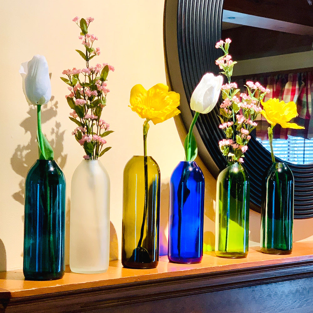 Cut Wine Bottle Flower Vases – Wine Wicks & Gifts