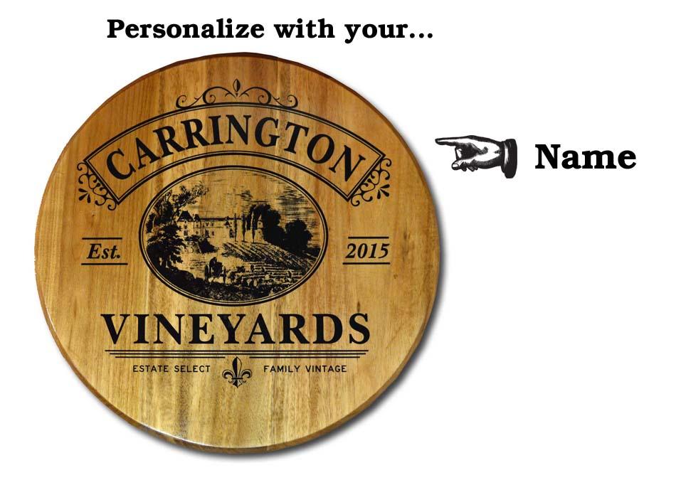Personalize Your Own Vinyards 20 Real Oak Wood Wine Barrel Sign – Wine ...
