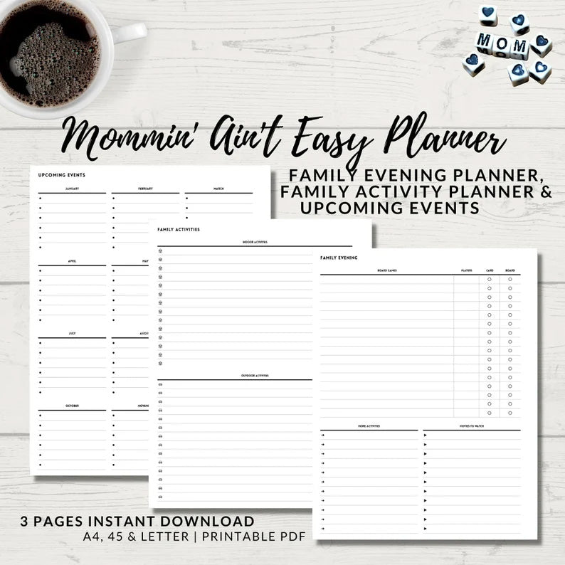 Mommin' Ain't Easy Family Planner, 2024 Planner, Family Activity Plann ...