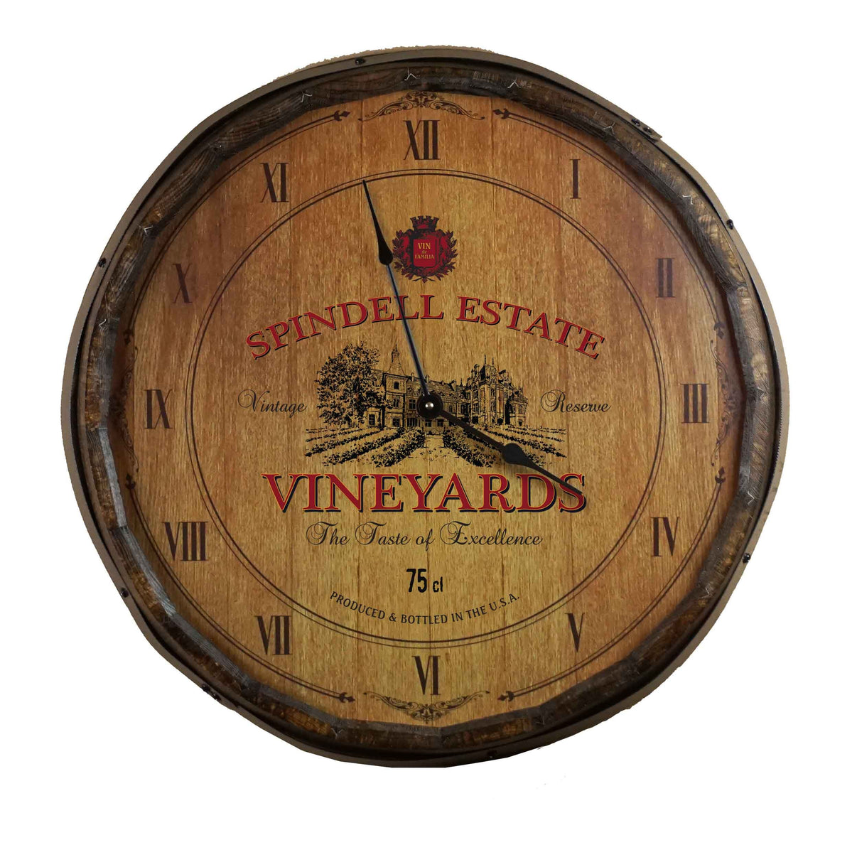 Personalized Clock, Vineyards Wine Quarter Barrel Clock – Wine Wicks ...